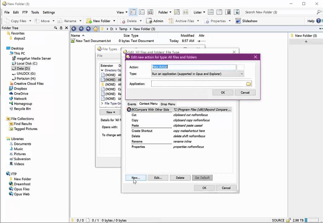Adding context menu commands in Directory Opus