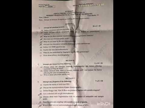 ##M.pharm.1sem (Modern Pharmaceutical Analytical techniques)aktu paper