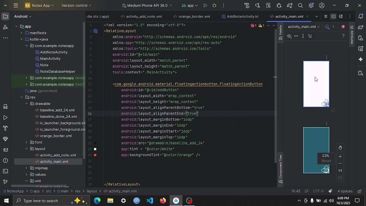Notes App in Android Studio Using Kotlin and SQLite