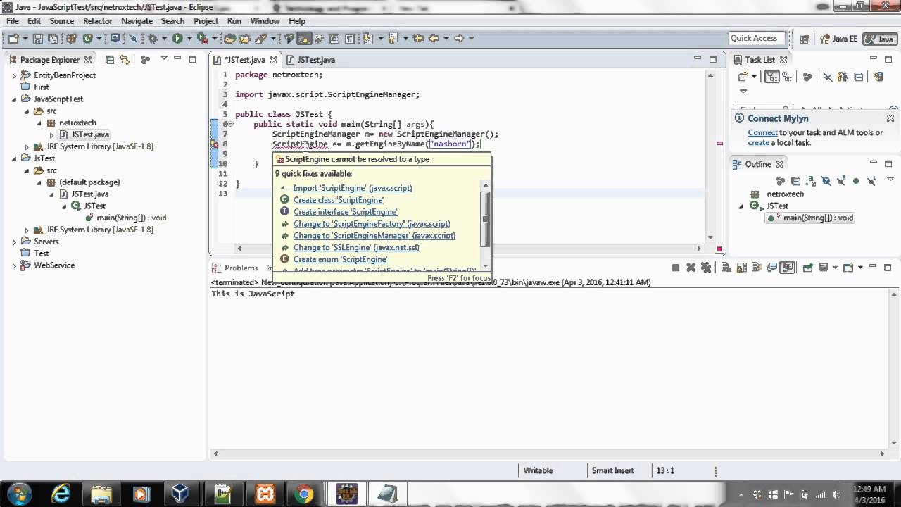 Writing Javascript in Java Programming using Nashorn a JavaScript engine In Urdu