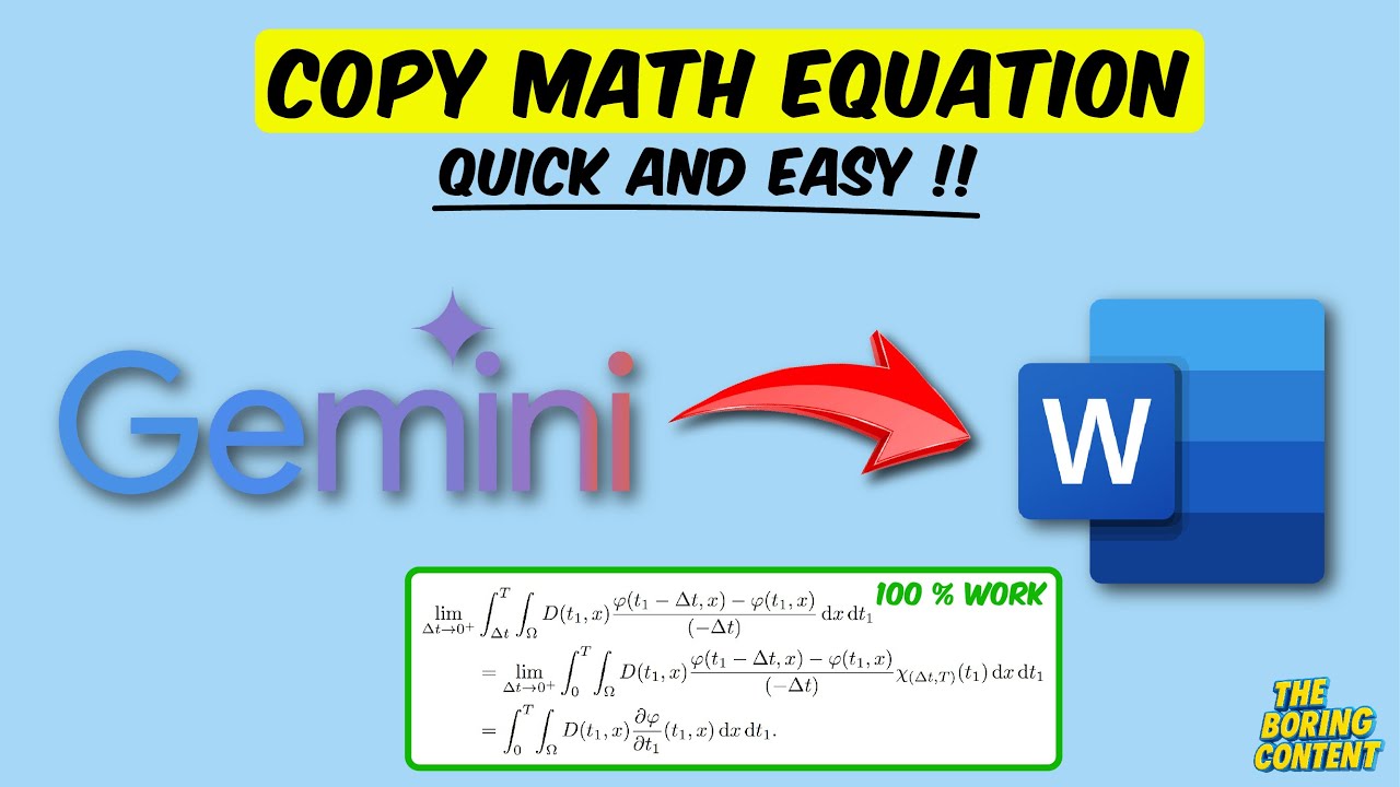 How to Copy & Paste Math Equations from Gemini to Word  docx - Quick & Easy!