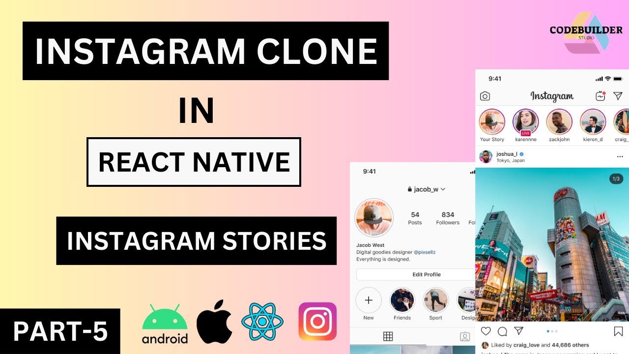 Instagram Stories | Instagram Clone | Part-5 | React Native | HINDI