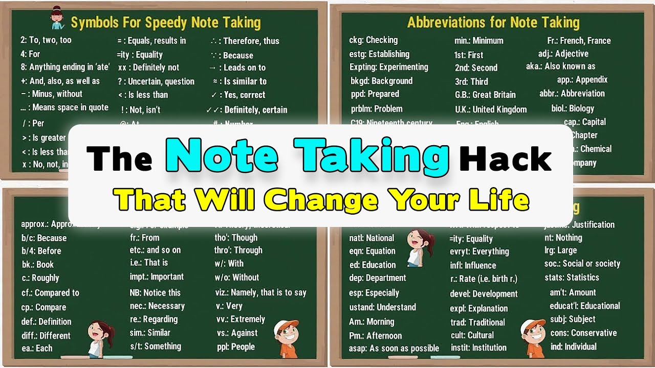 HOW TO TAKE NOTES QUICKLY: 150+ Useful Symbols & Abbreviations For Speedy Note Taking