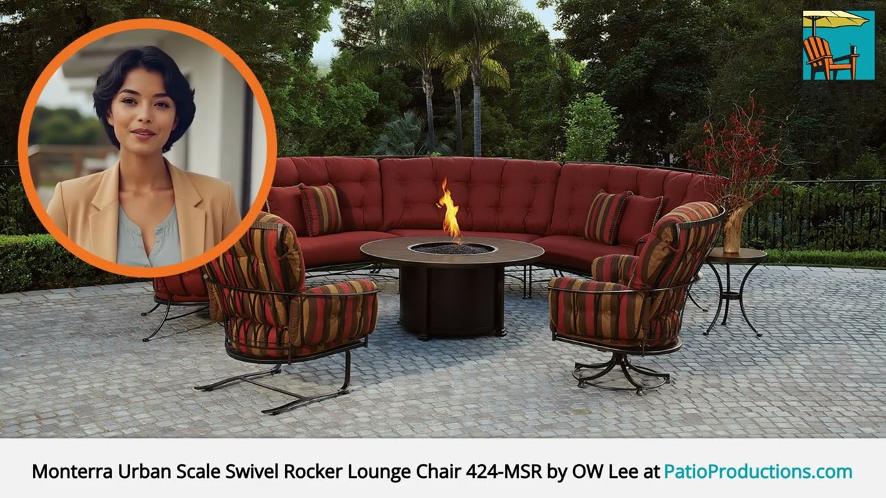 OW Lee Monterra Urban Scale Swivel Rocker Lounge Chair 424-MSR | Elegant Hand-Forged Iron Seating