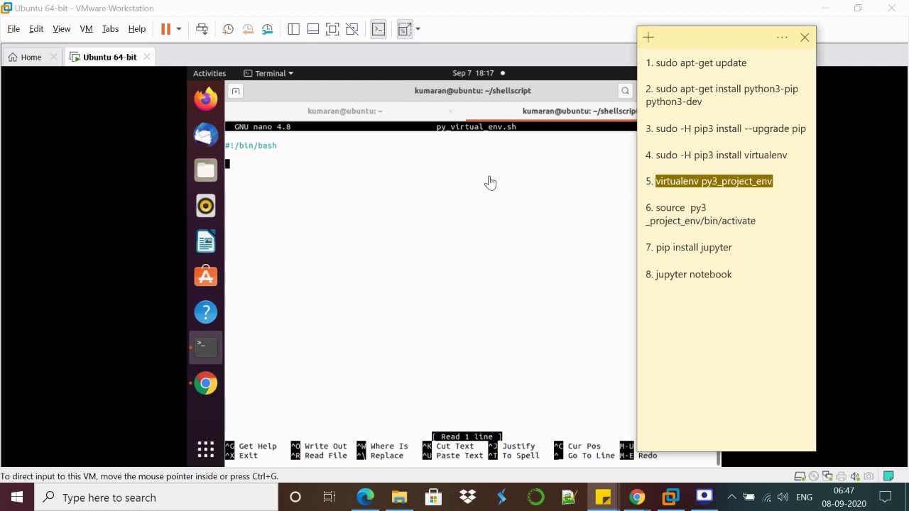 Automated Shell script for Virtual python environment & Jupyter notebook