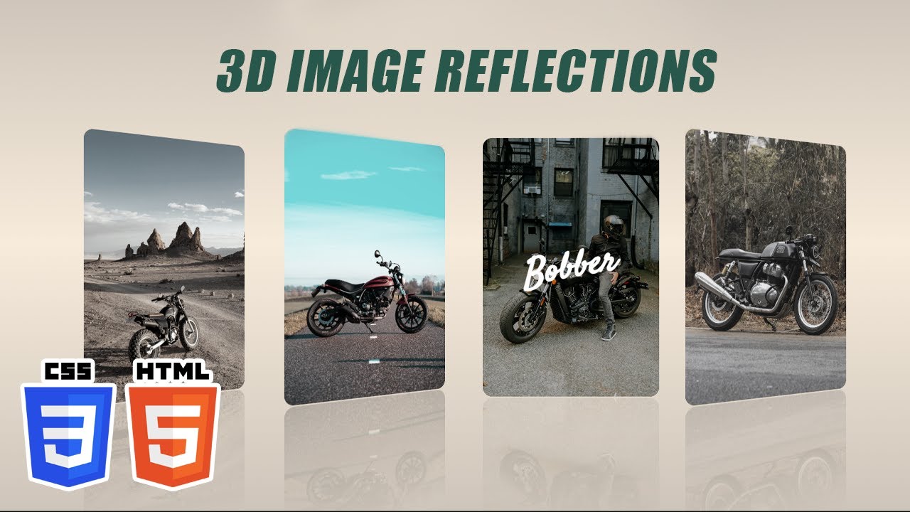 3D Image Hover effects with reflection using HTML and CSS