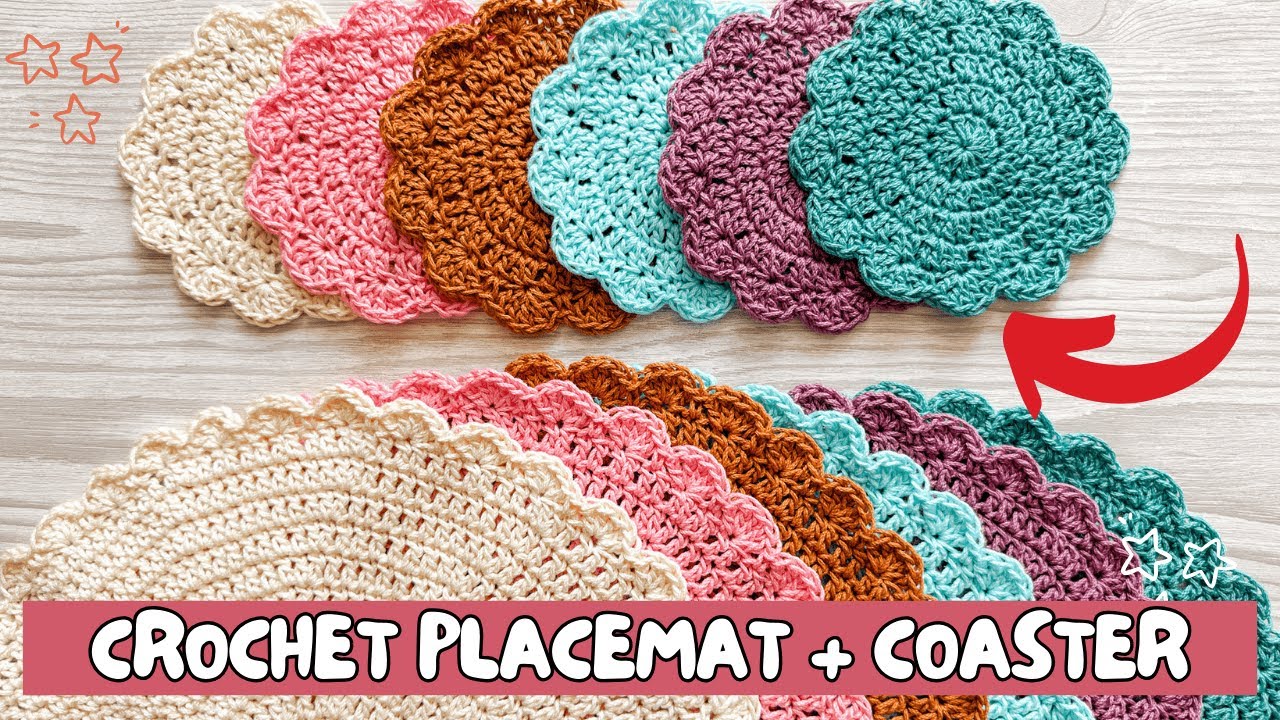 Crochet A Matching Table Set That Will Wow Your Friends! | Sunrise Coaster and Placemat Tutorial