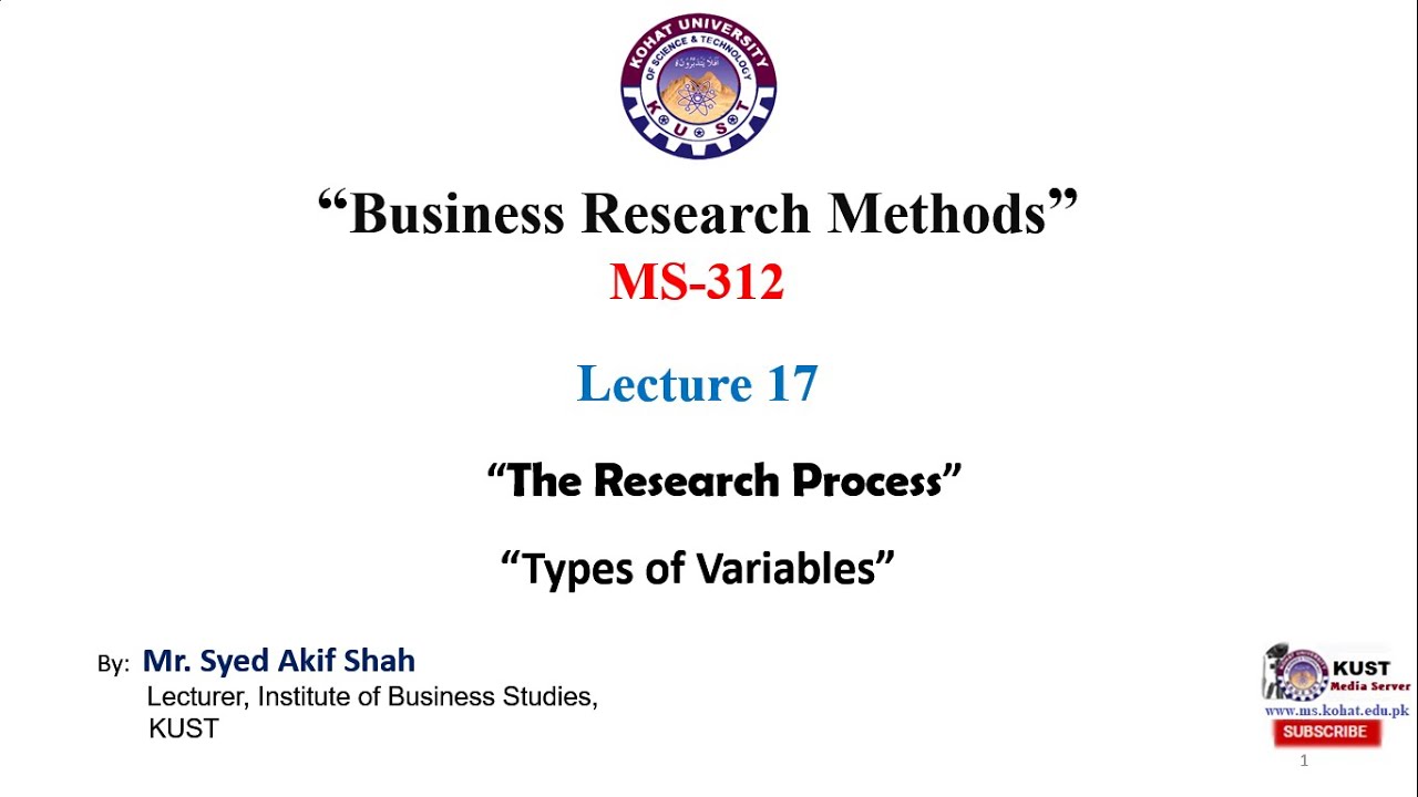 Research Process: Types of Variables