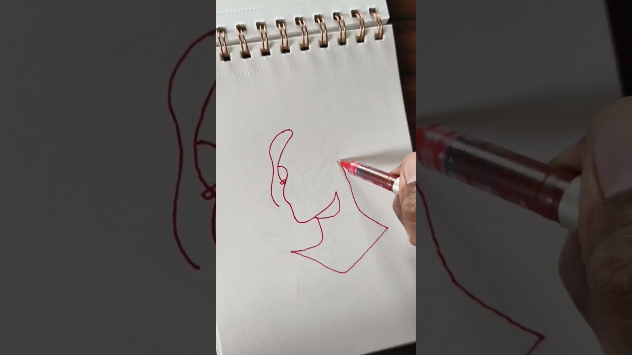 line art drawing of girl | pen sketch #art #sketch #lineart