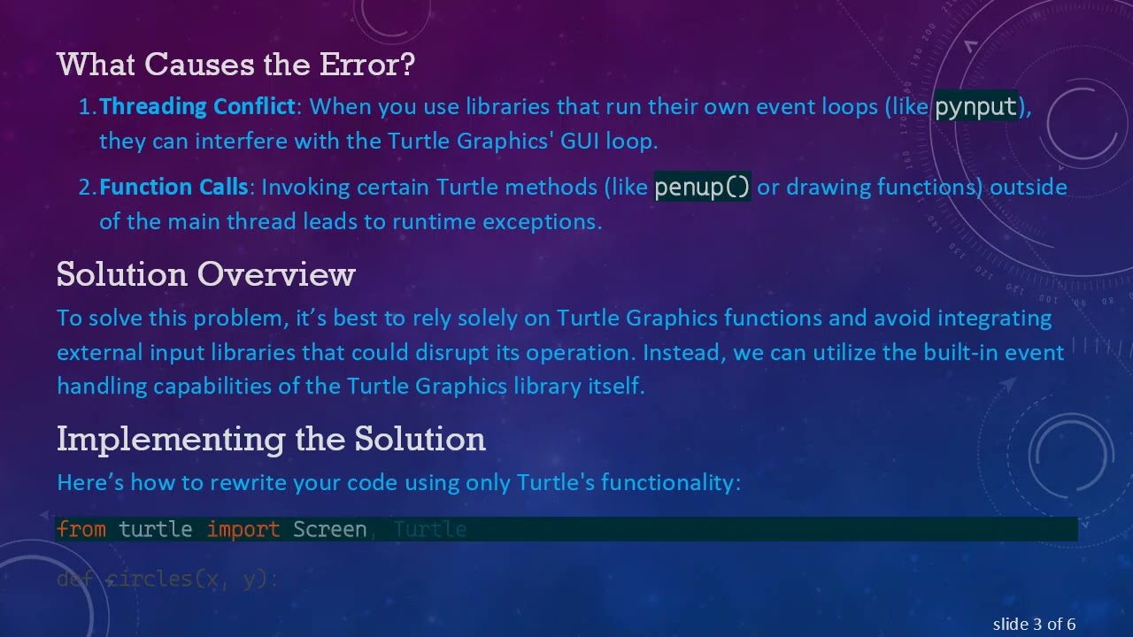 Resolving the Runtime Error: main thread is not in main loop in Python Turtle Graphics