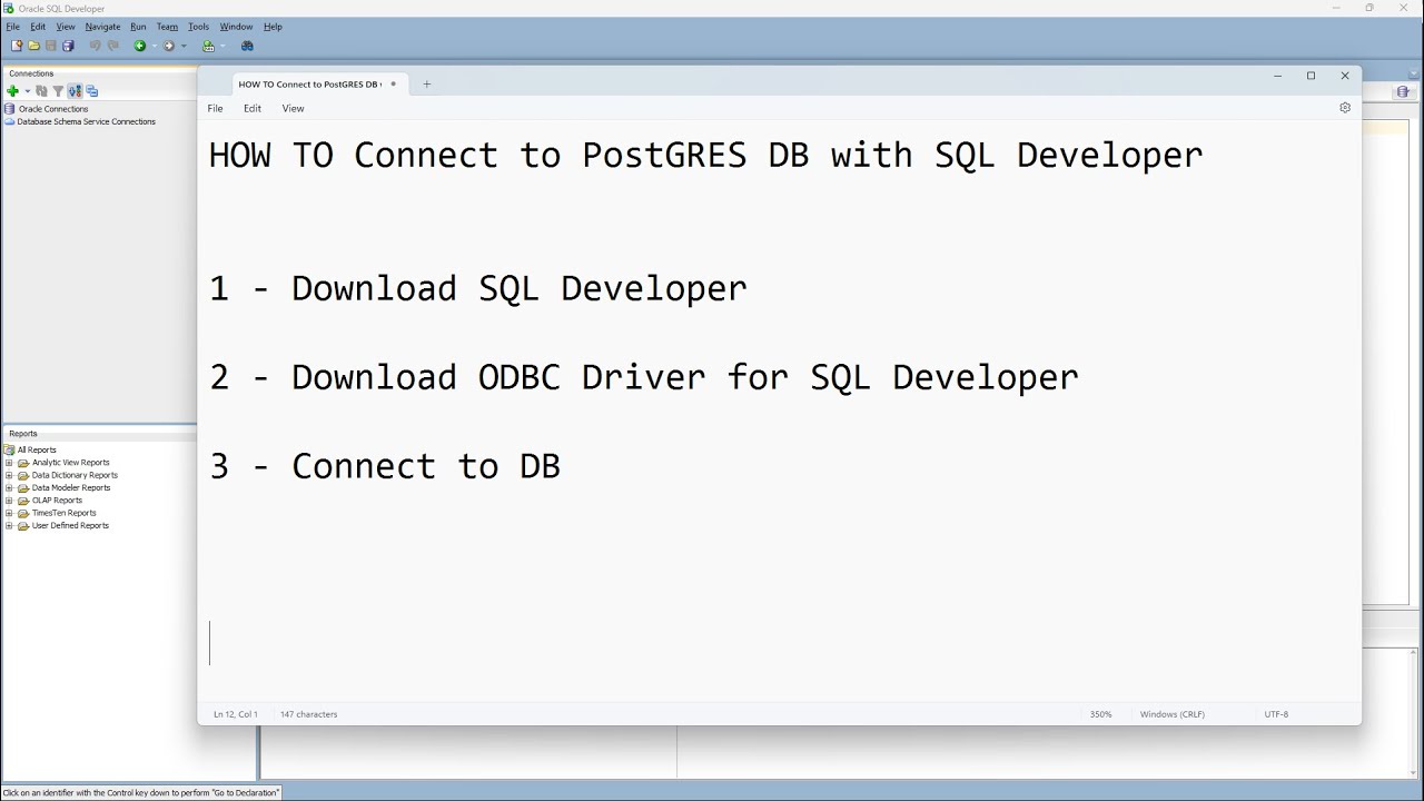 How to Connect PostgreSQL using SQL Developer