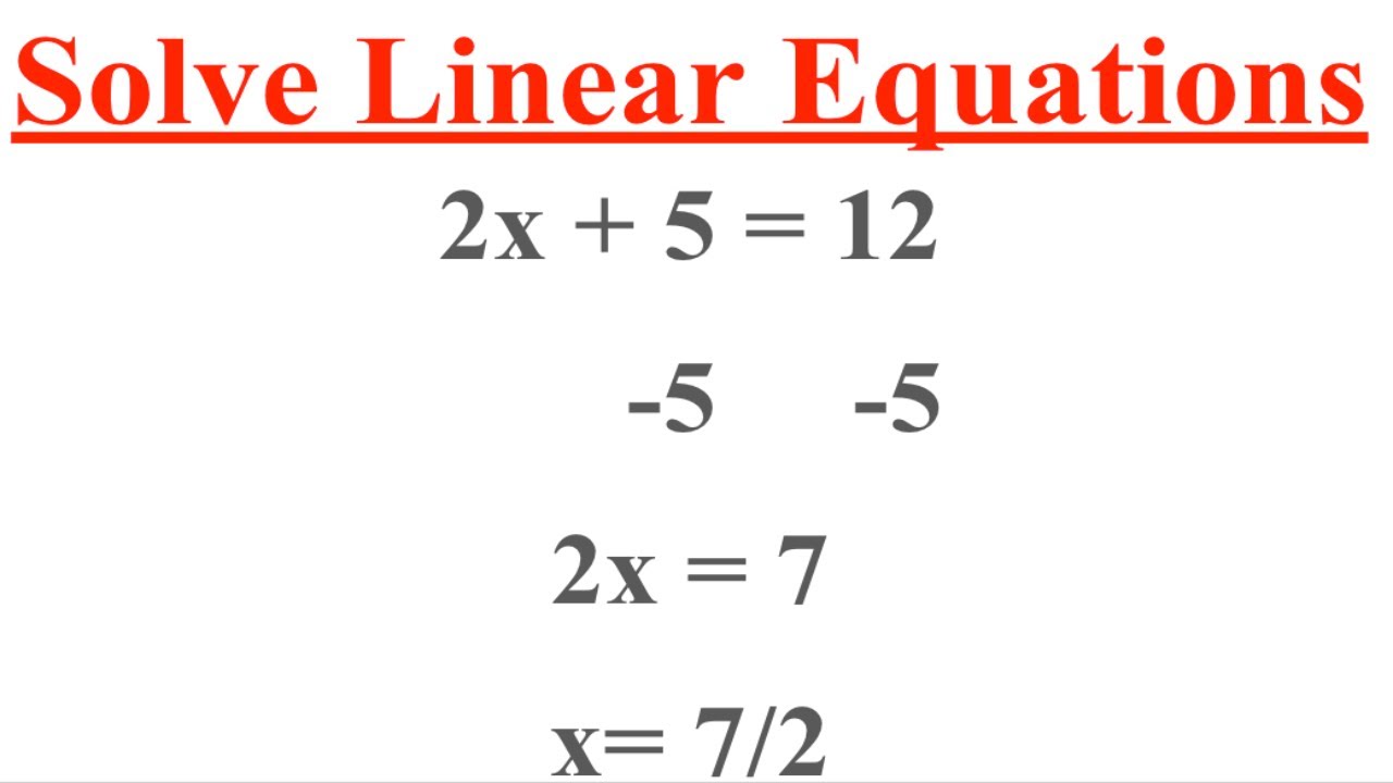 Solving Linear Equations in 1 Variable -- Solving for 