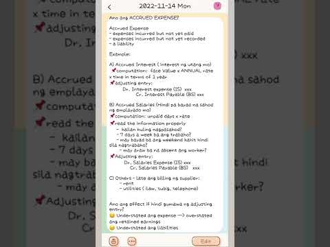 Accrued Expense Explained in Tagalog