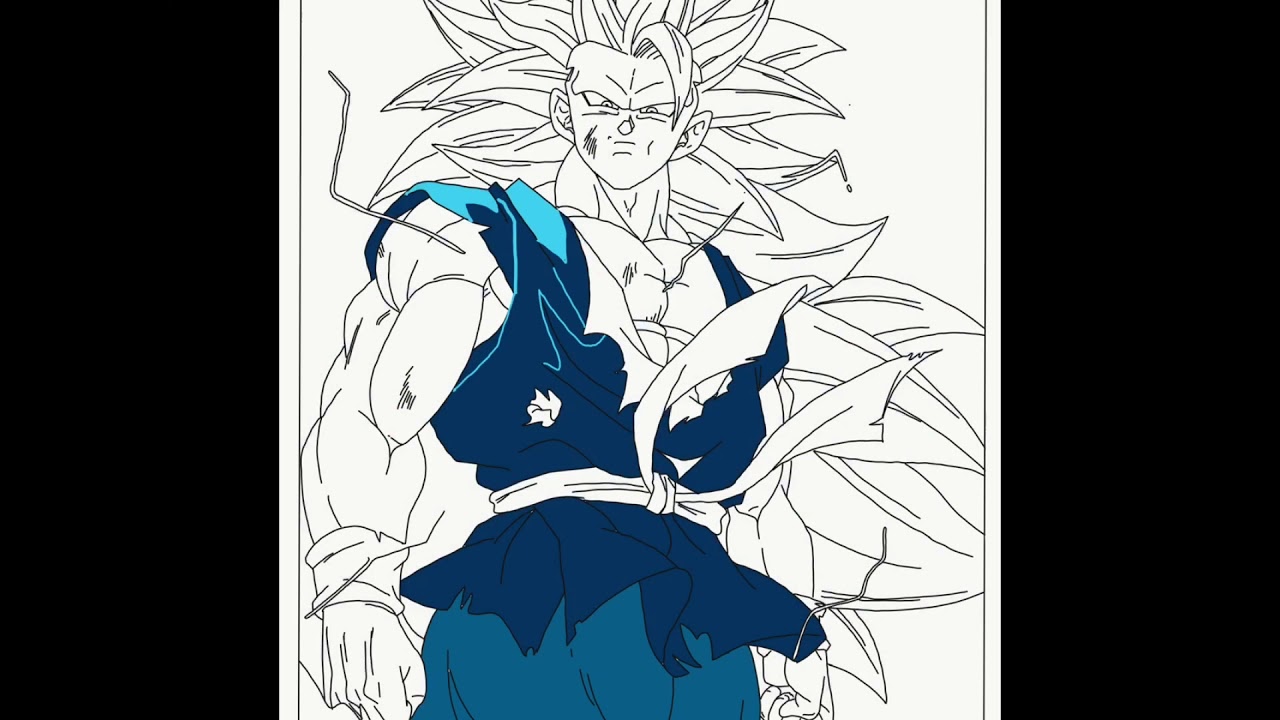 Goku super saiyan 3 time lapse drawing