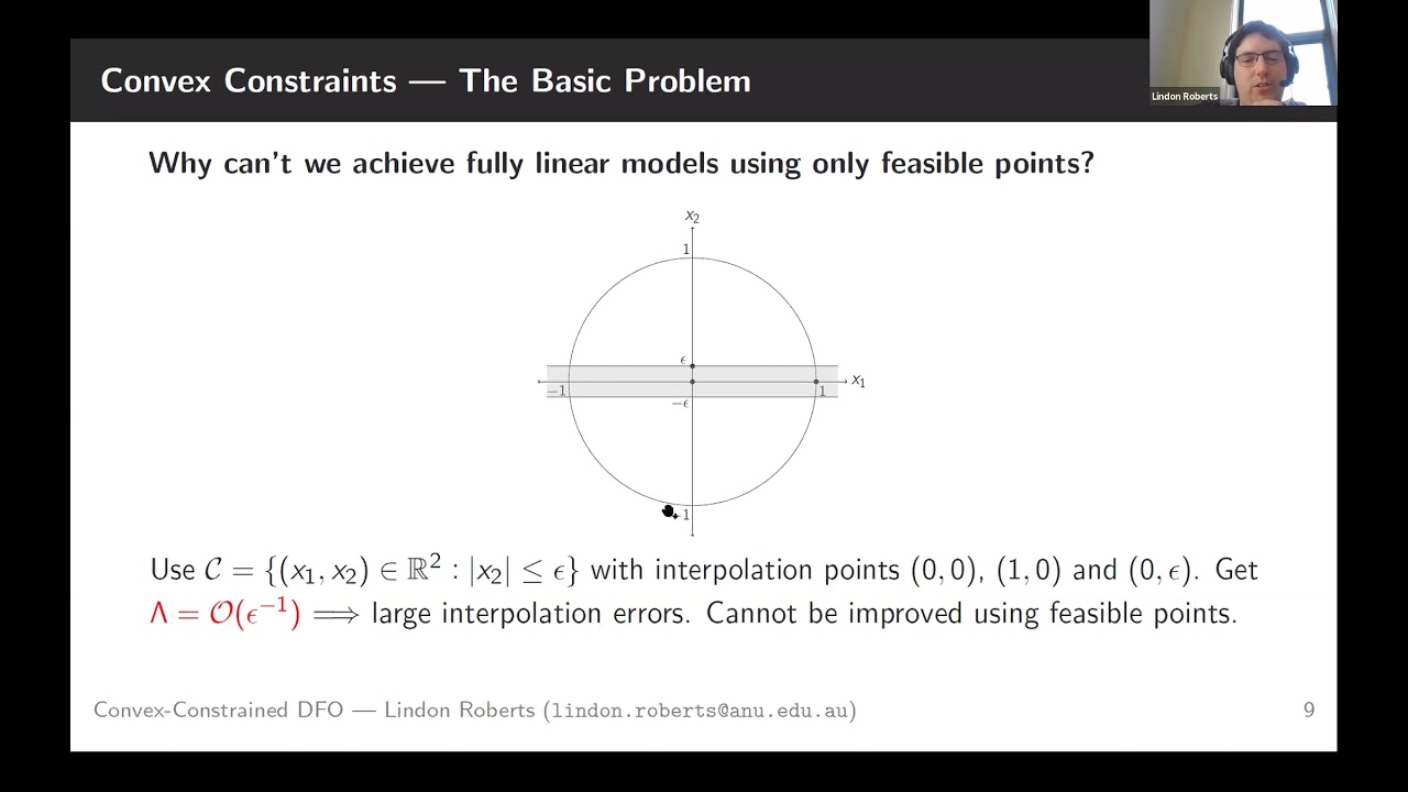 Lindon Roberts: Derivative-Free Optimization with Convex Constraints}{