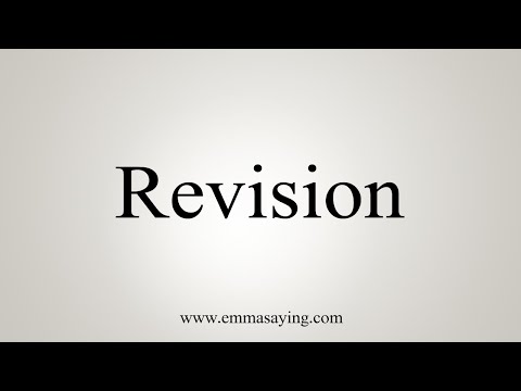 How To Say Revision