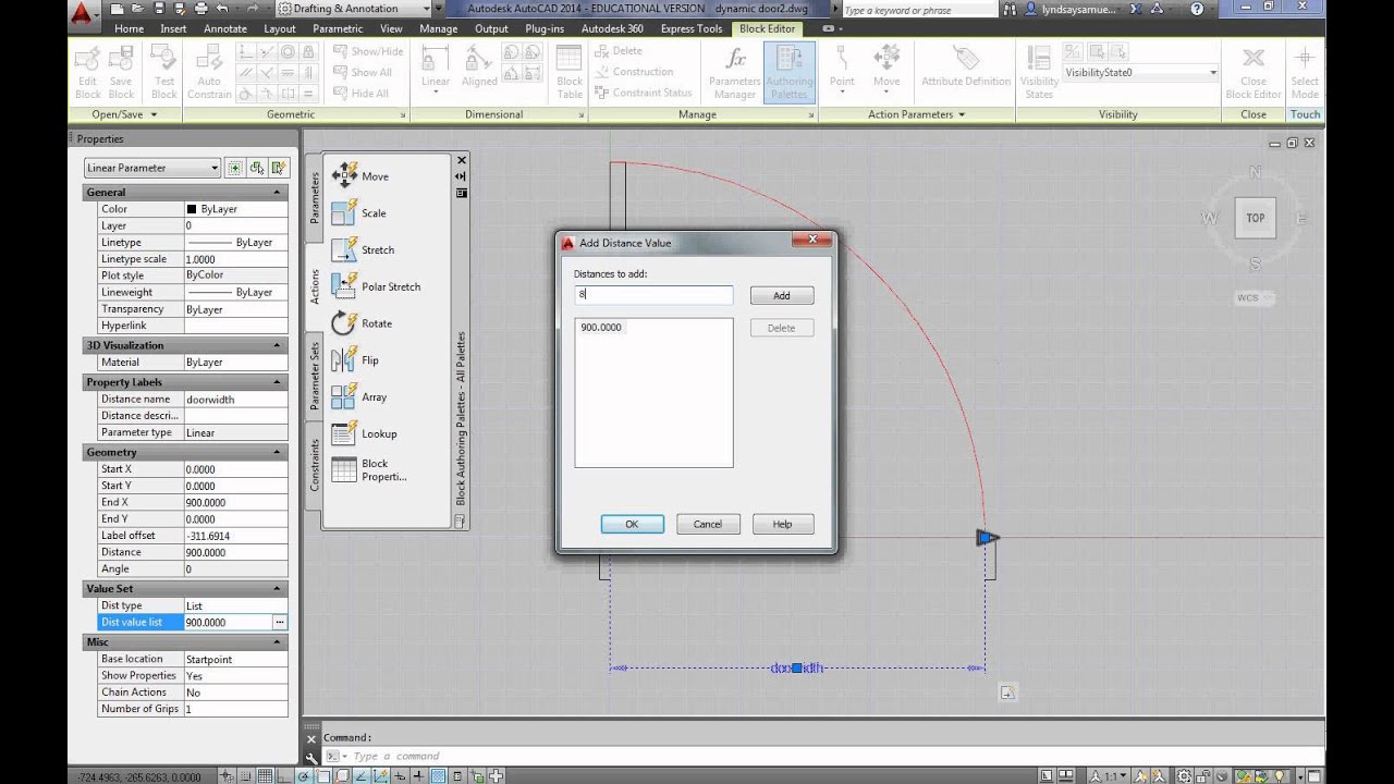how to create a dynamic door block part 1