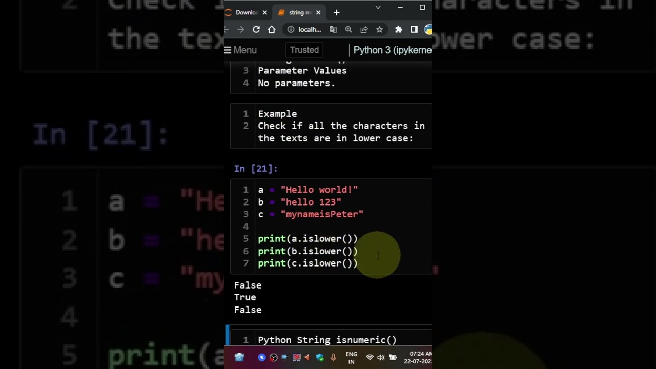 islower string method python english #python #shorts