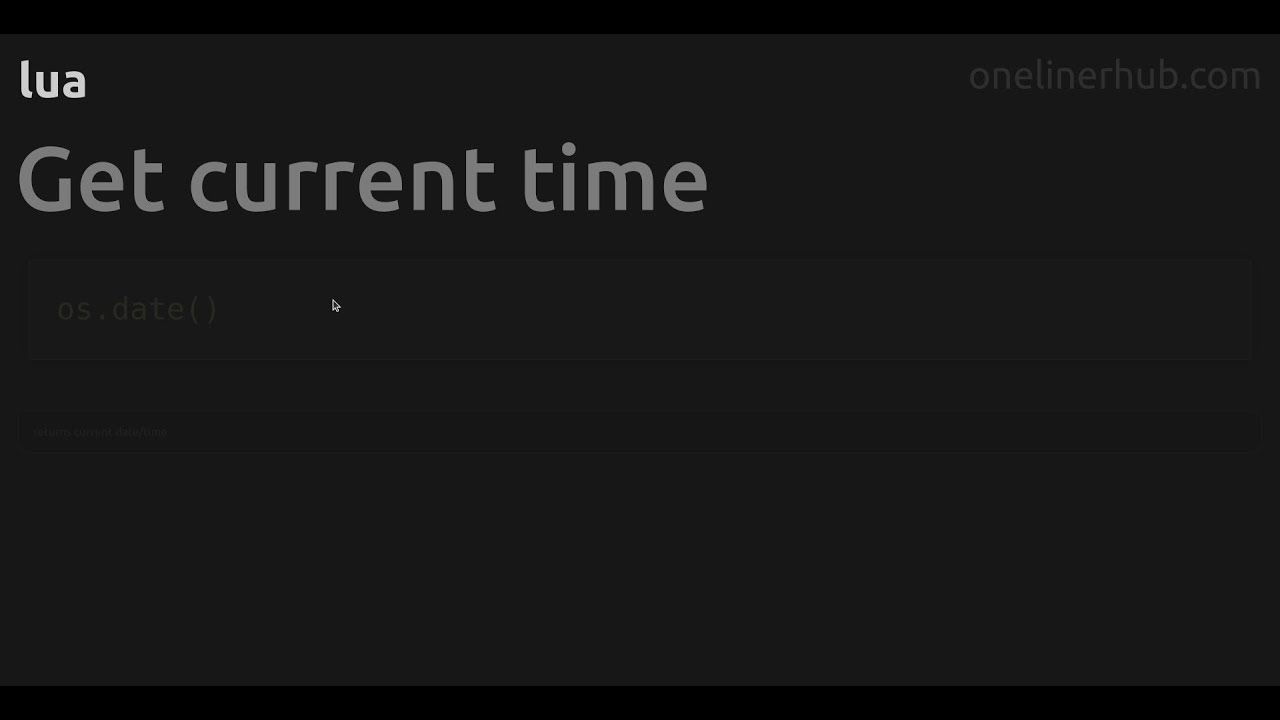 Get current time #lua