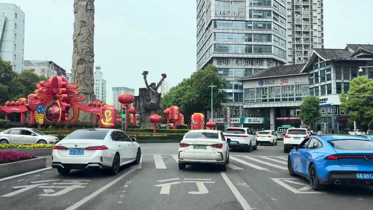 From Dazu District urban area to Baoding Town Dazu Rock Carvings Visitor Center【4K HDR 60FPS】
