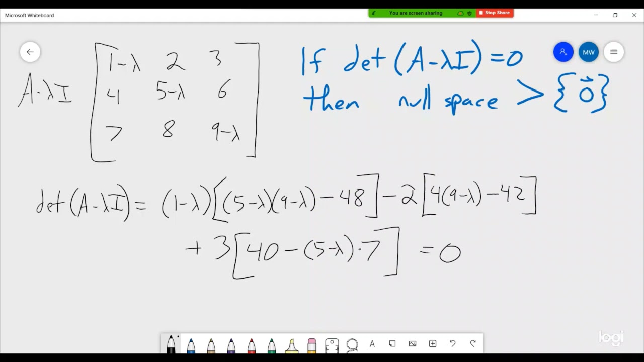 Linear Algebra Test Review - Eigenvalues, Eigenvectors, Bases, and Nullspaces