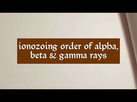 ionozoing order of alpha, beta & gamma rays
