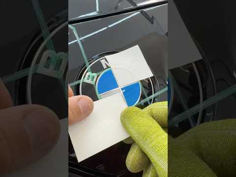 Black & White Carbon BMW Emblem Wrap