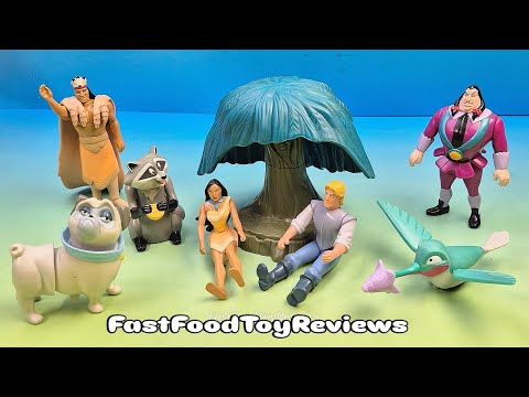 1995 WALT DISNEY'S POCAHONTAS set of 8 BURGER KING MOVIE COLLECTIBLES VIDEO REVIEW