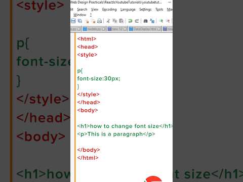 how to change font-size in html using #css
