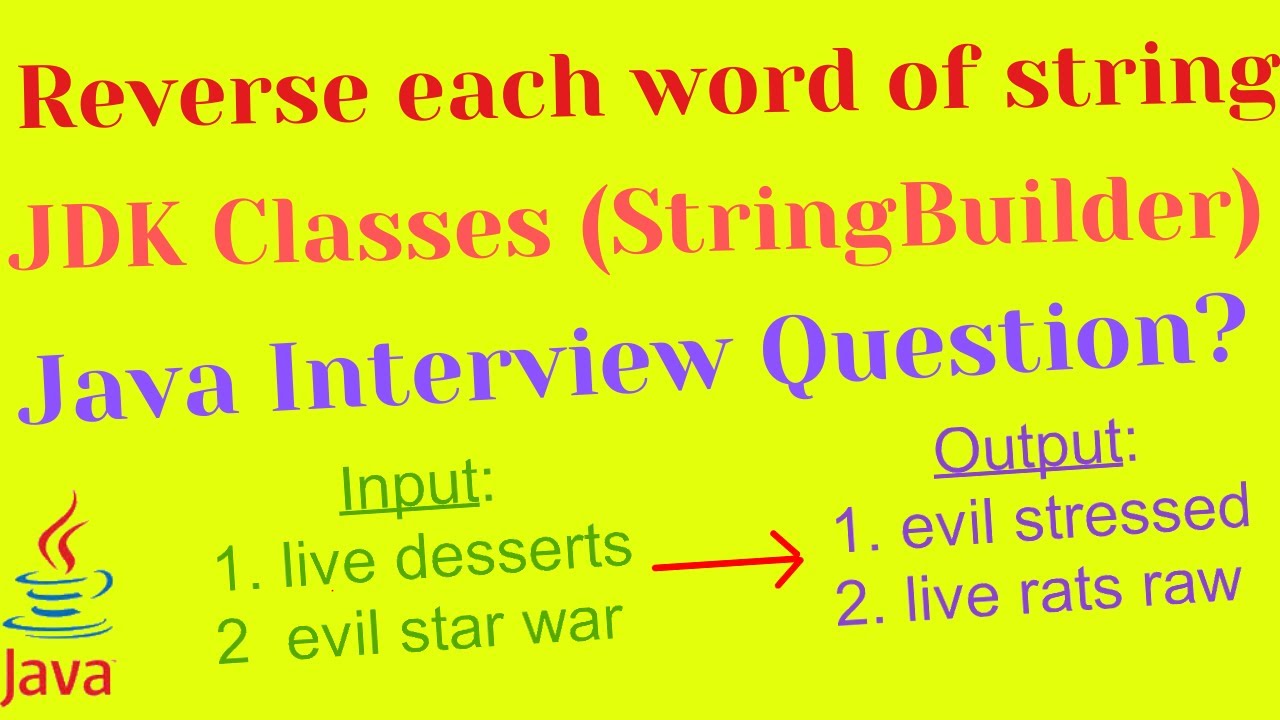 Reverse each word of a string using StringBuilder in java