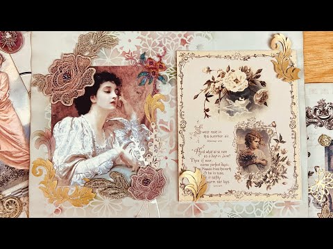 Make Beautiful & Colorful Floral Vintage Background Paper with Floral Stencils @TheGingerbreadPrints