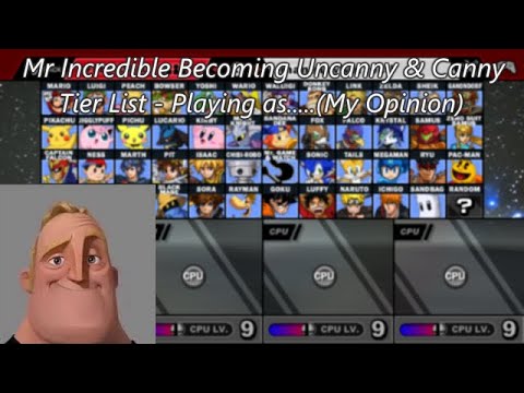 SSF2 Beta - Tier List on Characters [Playing as] (My Opinion) | Mr Incredible Meme