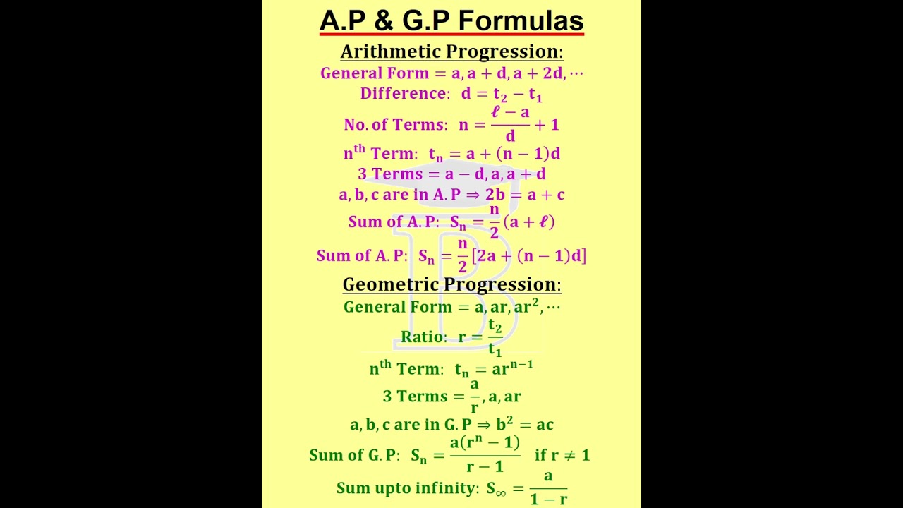 A.P and G.P Formulas