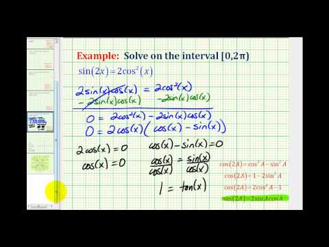 Example 2: Solve a Trig Equation Using a Double Angle Identity
