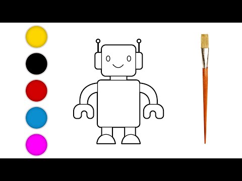 Robot drawing and coloring #drawing4kids #drawing4kids