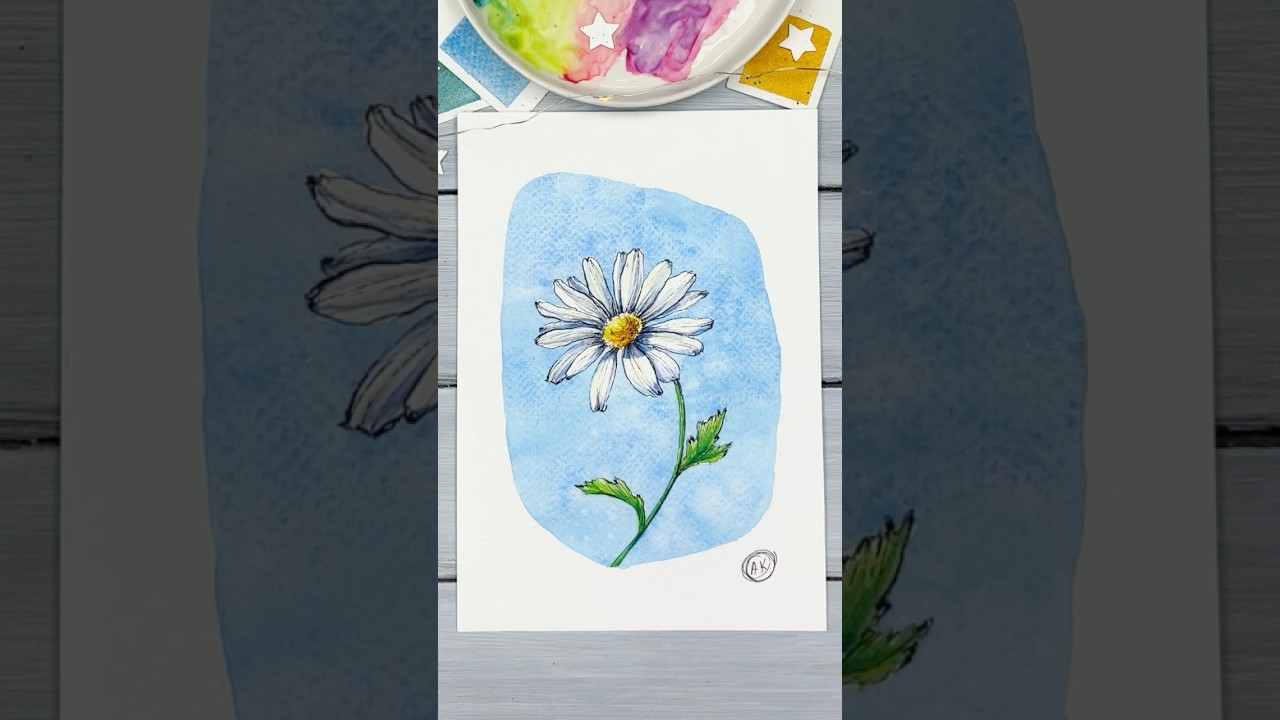 How to Draw a Daisy Flower 🌸💗 Tutorial for Watercolor Sketching Beginners