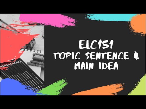 ELC151 Reading Strategies: Topic Sentence & Main Idea