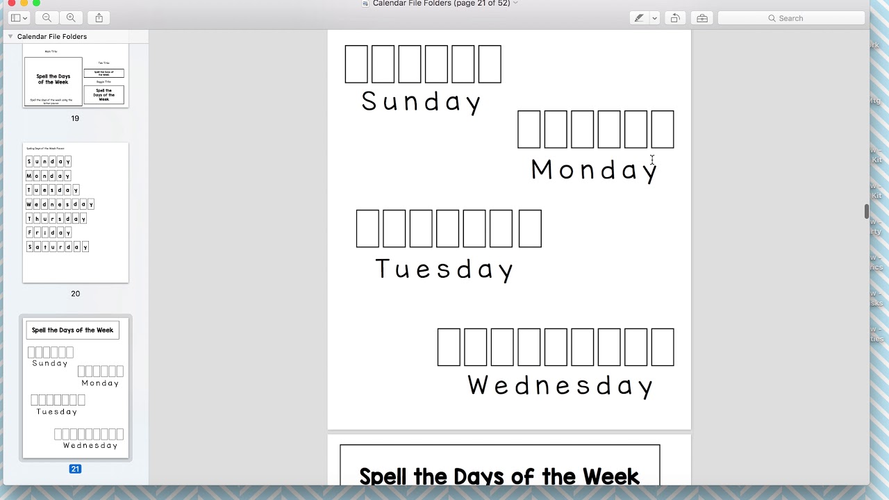 Product Preview   Day and Month File Folder Activities
