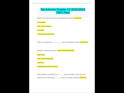 ISA ARBORIST CHAPTER 13 2022/2023 100 PASS