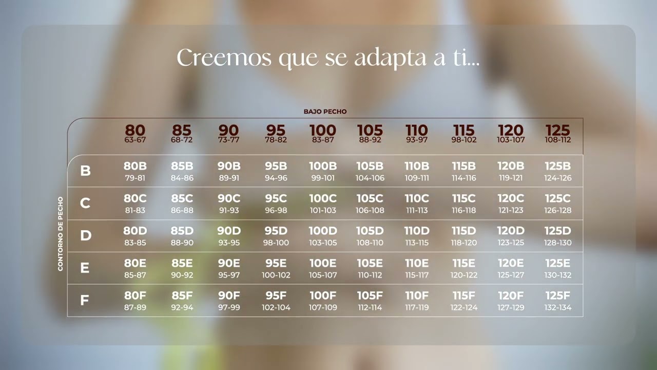 Averigua la talla de sujetador que mejor se ajusta a tu silueta