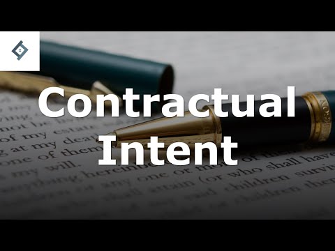 Contractual Intent | Contract Law