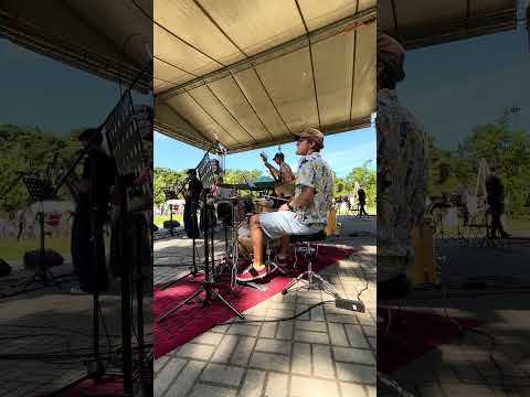 Groovy song with saxophone band #drums #concert #drumming #groove