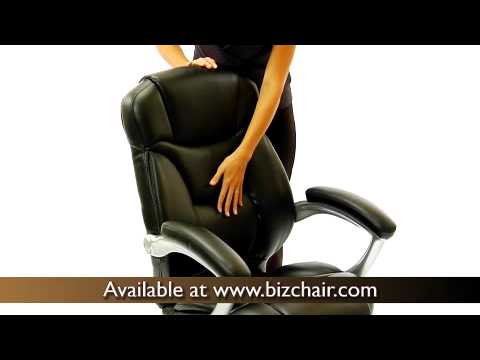 117 GO 725 BK LEA GG Leather High Back Contemporary Office C
