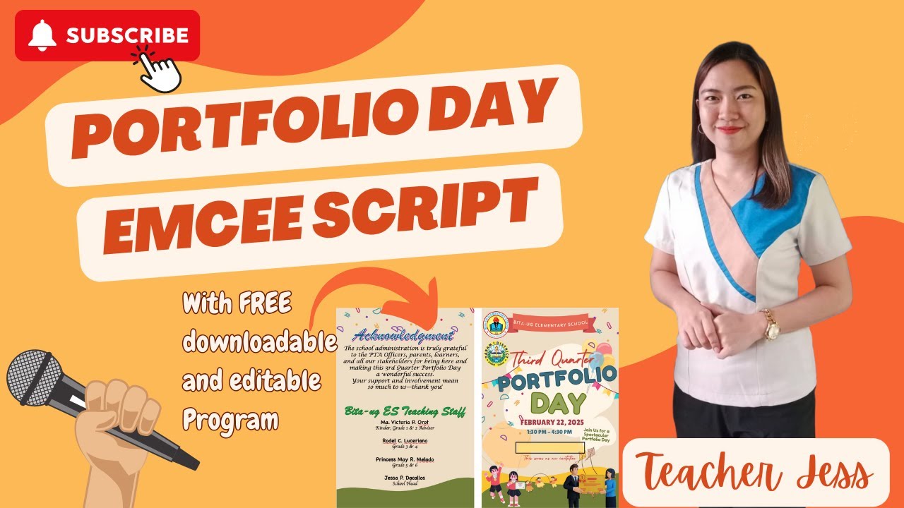 PORTFOLIO DAY SAMPLE EMCEE SCRIPT || Teacher Jess