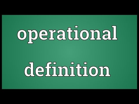 Operational definition Meaning