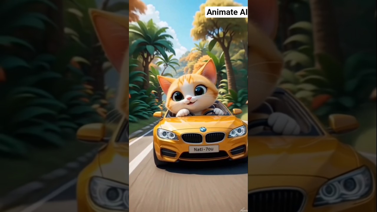 Cat's car accident😱🤯 #shorts #gamtng #shortsfeed #ai