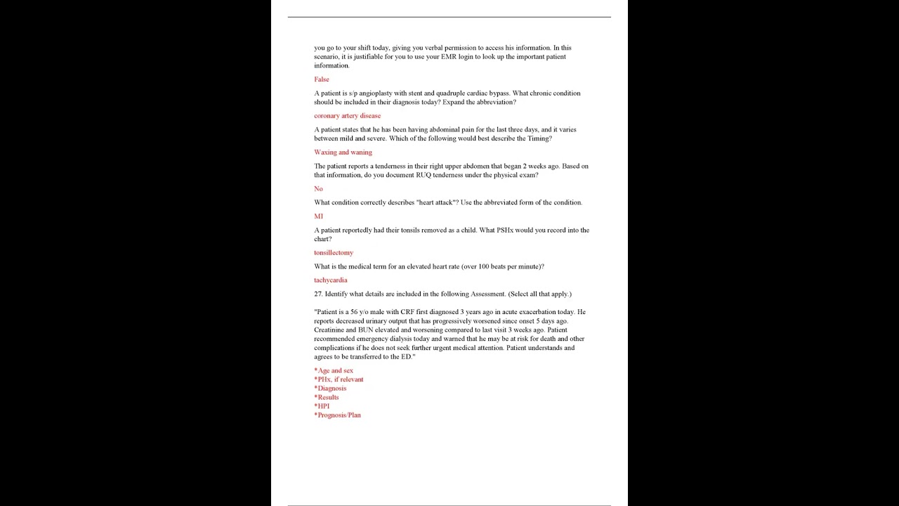 SCRIBEAMERICA OUTPATIENT FINAL EXAM REAL EXAM 100 QAUESTIONS AND ANSWERS WITH DETAILED ANSWERS FOR G