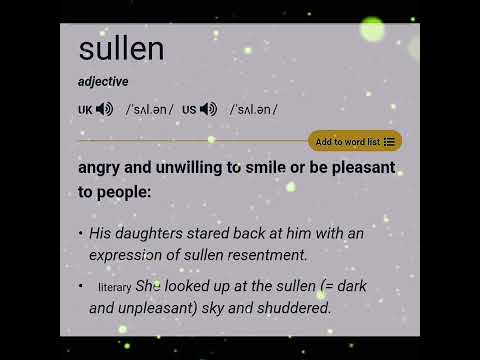 The meaning of sullen in English