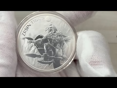 2022 South Korea 1 .oz, 1 Clay Zi:Sin Tigris, 6-th in the Zi:Sin Series, .999 Silver Round