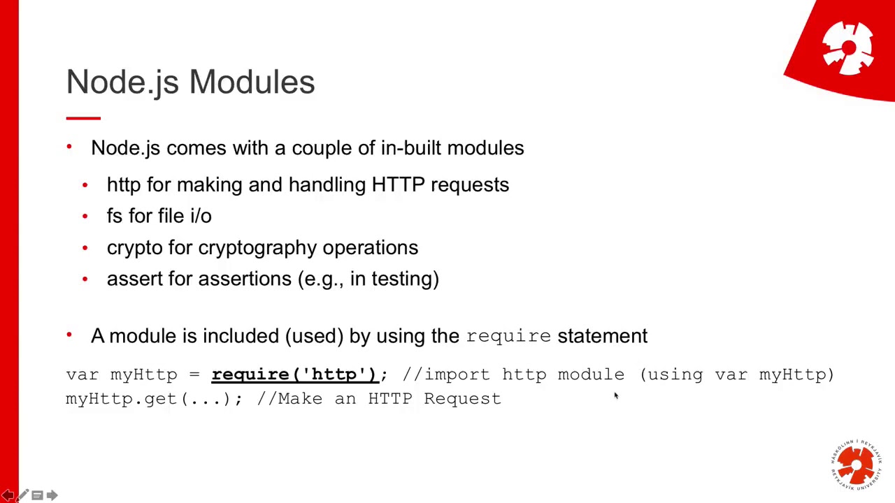 Web Programming I: L14: Server-side JS, p2: NodeJS